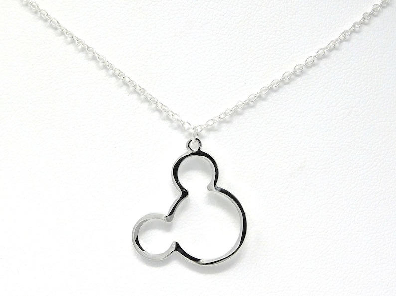 Mickey Mouse Disney Disneyland Pendant Necklace Silver Plated - Etsy
