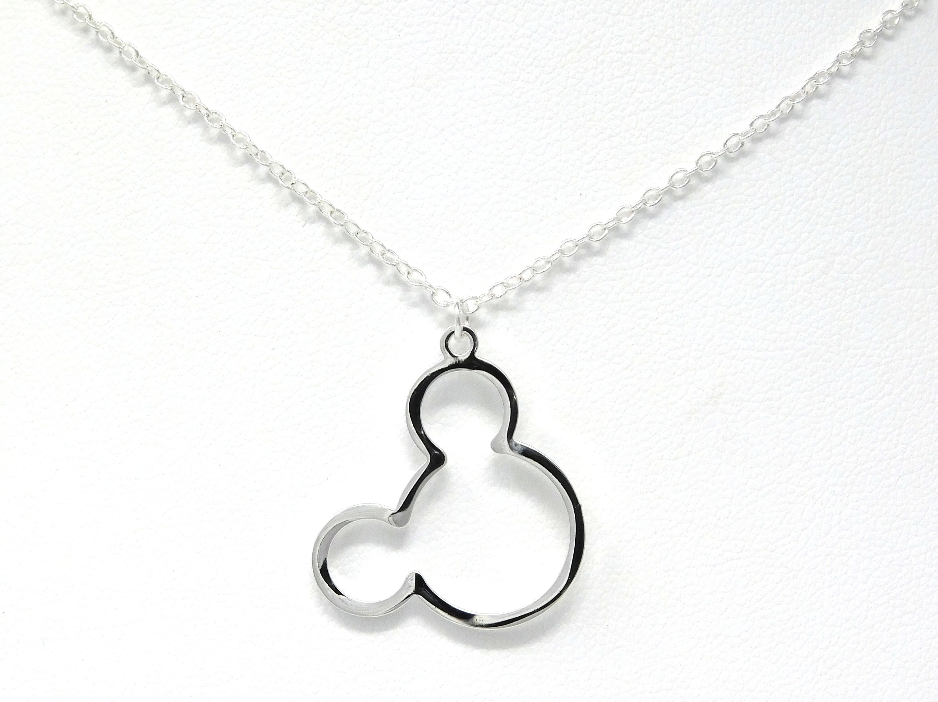 Mickey Mouse Disney Disneyland Pendant Necklace Silver Plated Stainless Steel Etsy