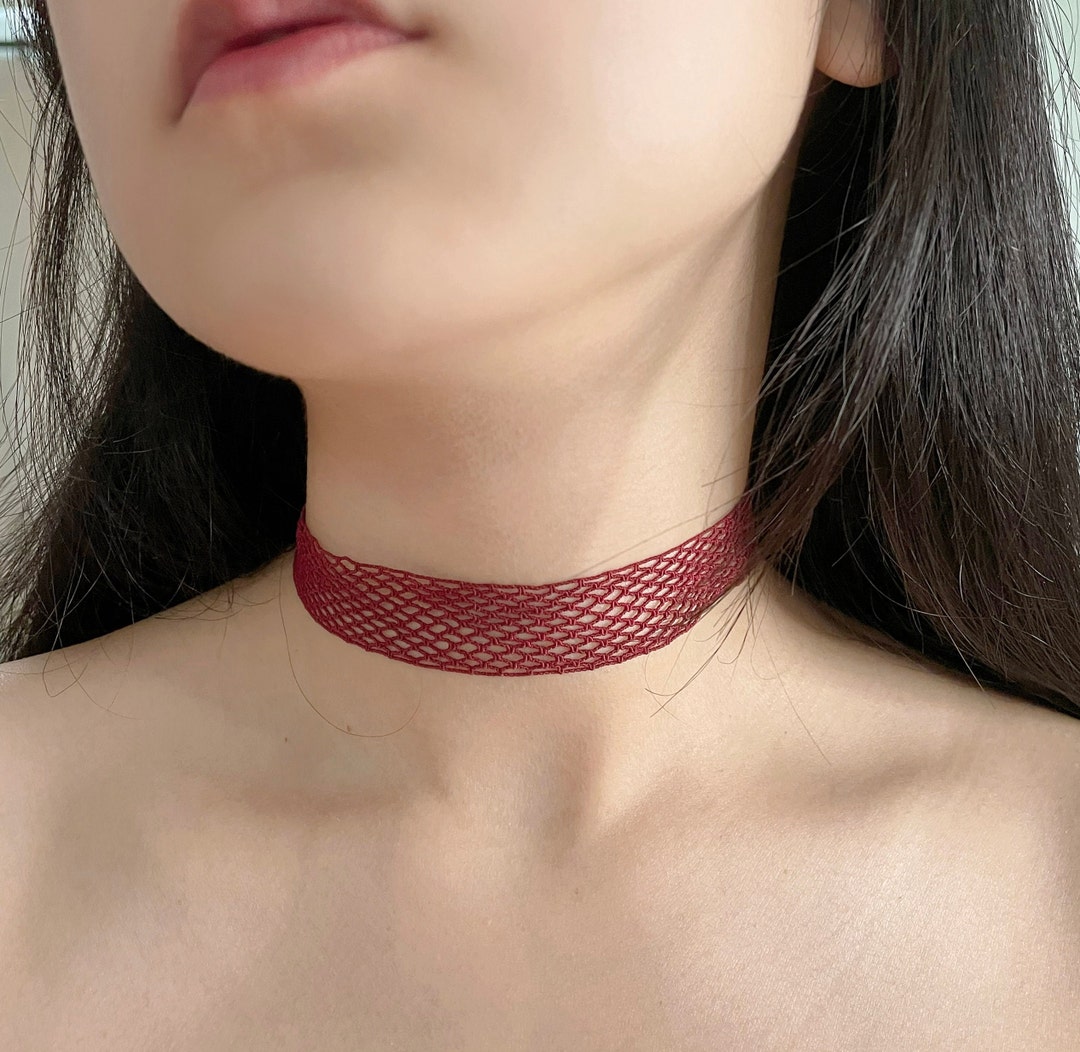 Gothic Fishnet Choker: Punk Rave Necklace - Etsy