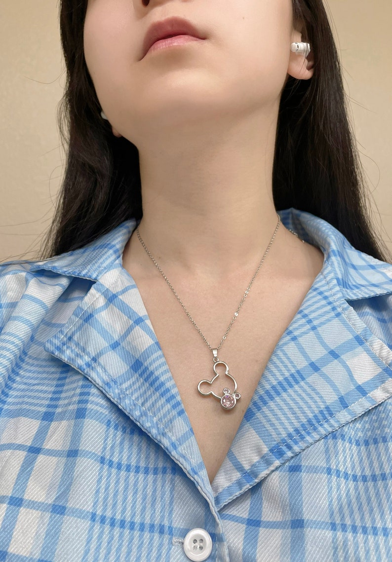 Mickey Mouse Necklace Disney Disneyland Pendant Necklace With - Etsy