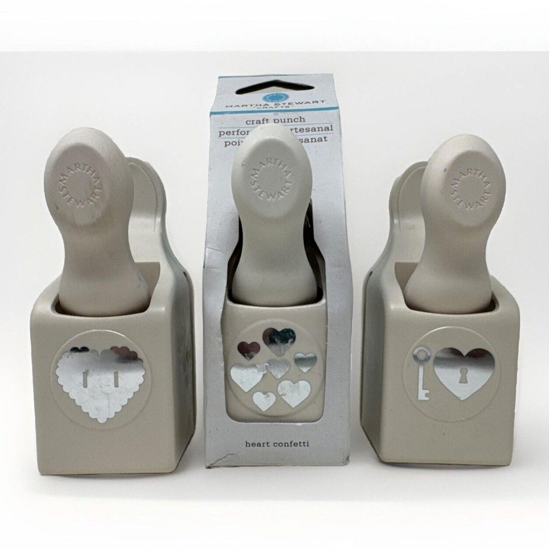Martha Stewart Craft Punch Set of 3 Heart Confetti Punches Heart and ...