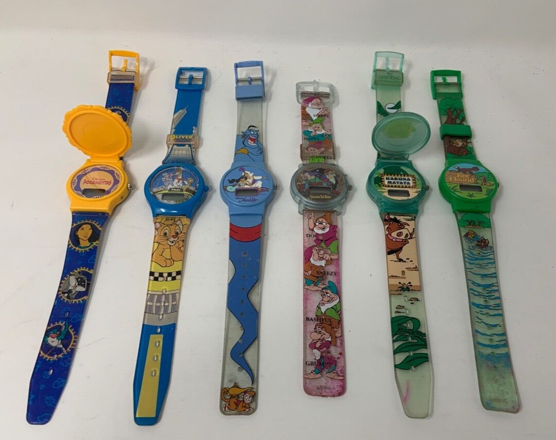 Vintage Disney Store Kids Watch Lot of 6 Fox & the Hound Lion King ...