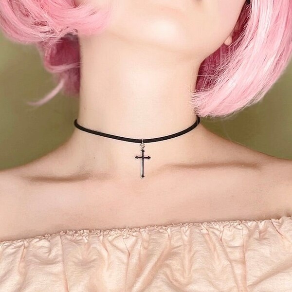 Cross Choker - Etsy