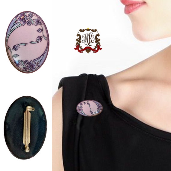 Original MICHAELA FREY enamel brooch. Designer jewelr… - Gem