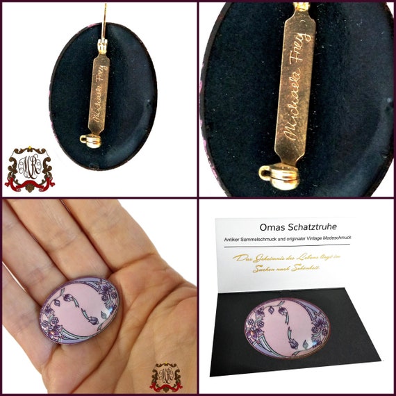 Original MICHAELA FREY enamel brooch. Designer jewelr… - Gem