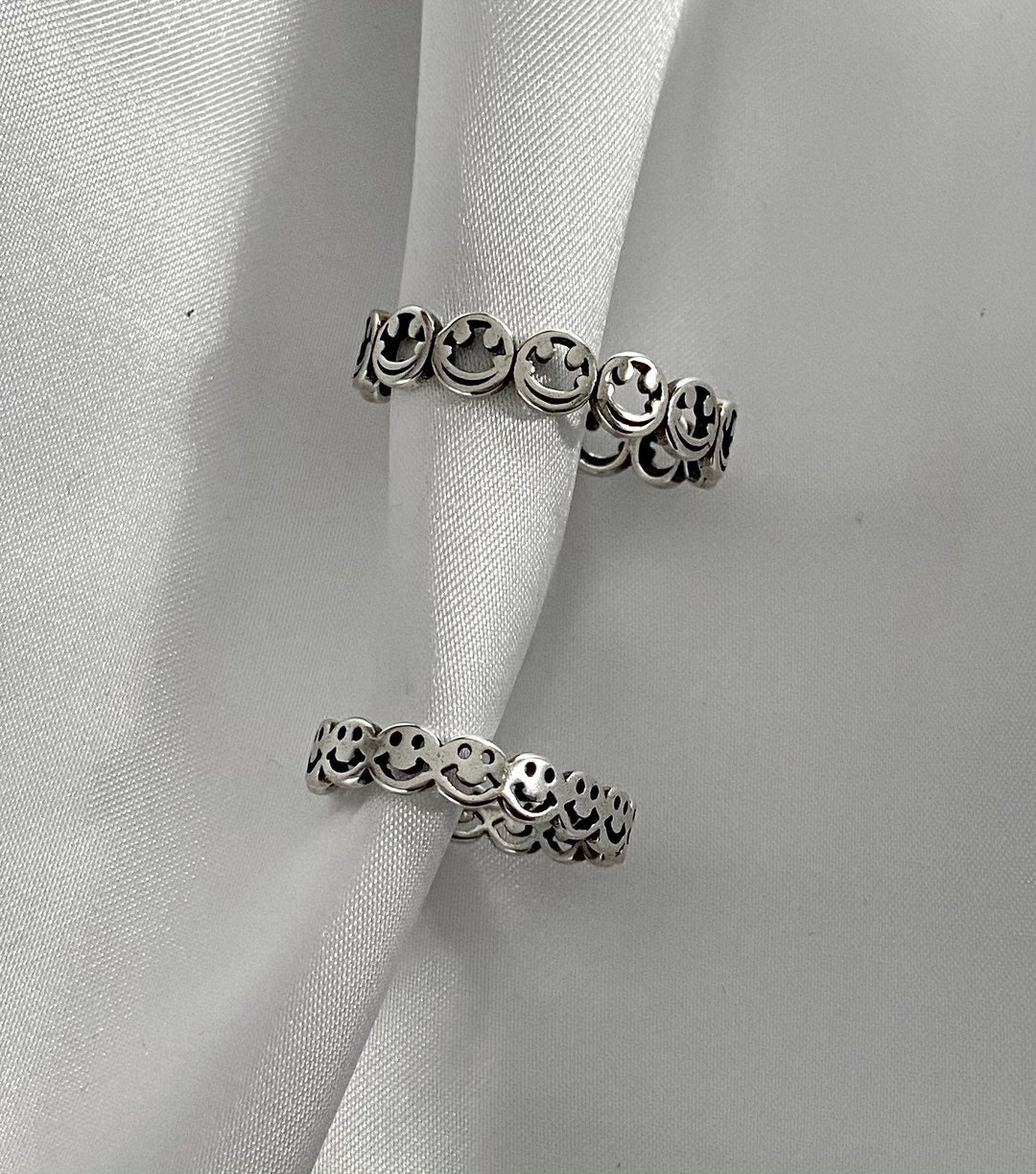 Smiley Face Ring, Adjustable Ring, Stackable Ring, Smiley Face Jewelry ...