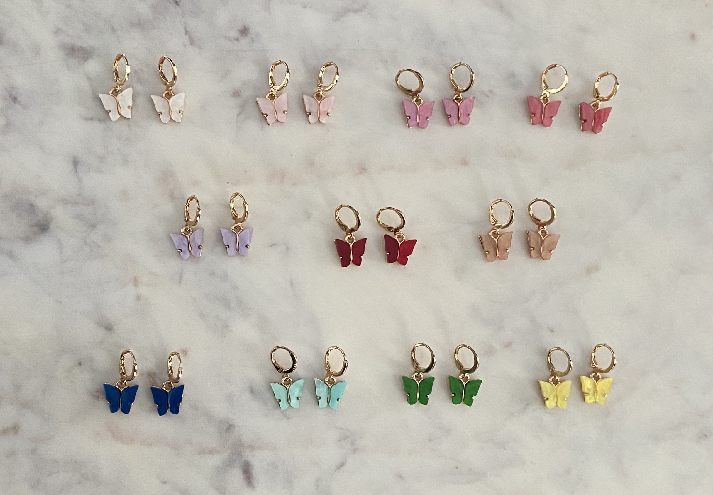 Butterfly Huggies Butterfly Hoop Earrings Butterfly | Etsy