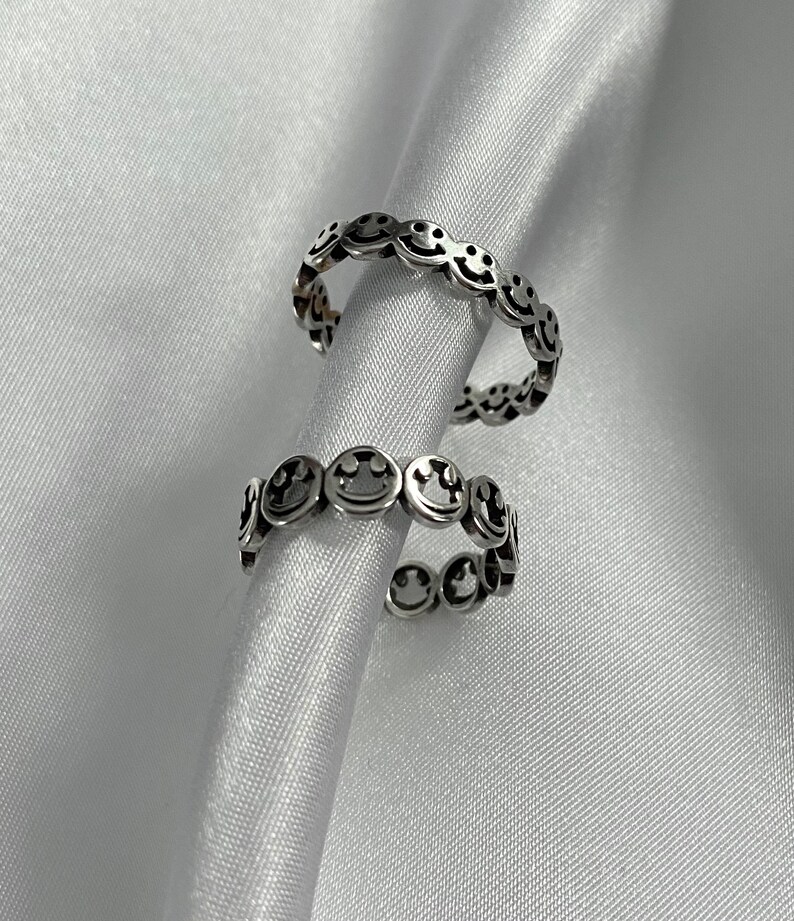 Smiley Face Ring Adjustable Ring Stackable Ring Smiley Face - Etsy