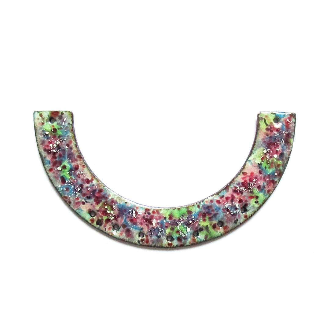 Half Moon Connector for Necklace Enameled Copper 7 Holes - Etsy