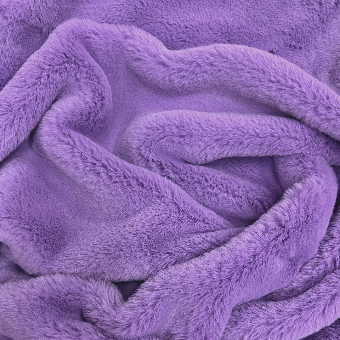 Czarina VIOLET Ultra Soft Minky Rabbit Short Pile Faux Fur Fabric for ...