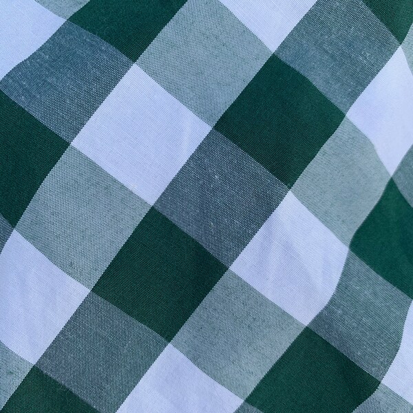 Hunter Green Check Fabric - Etsy