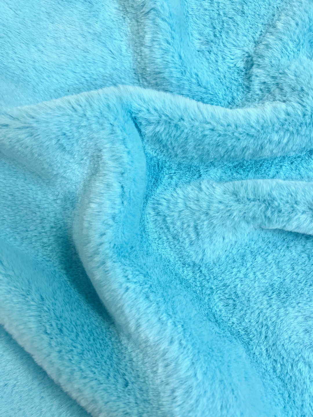 Czarina TURQUOISE Ultra Soft Minky Rabbit Short Pile Faux Fur Fabric ...