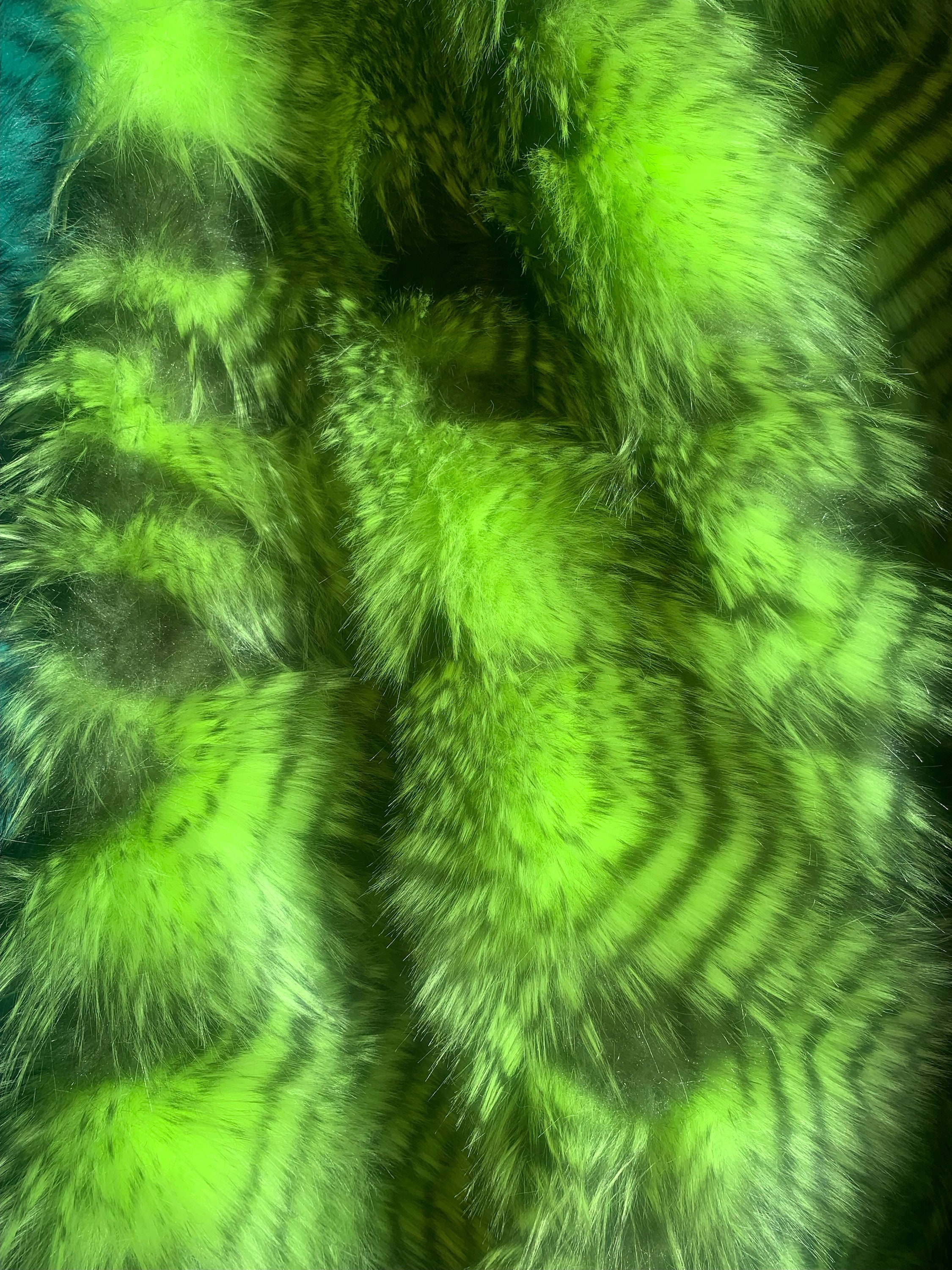 Ellie LIME GREEN Feather Shaggy Soft Faux Fur Fabric for Fursuit ...