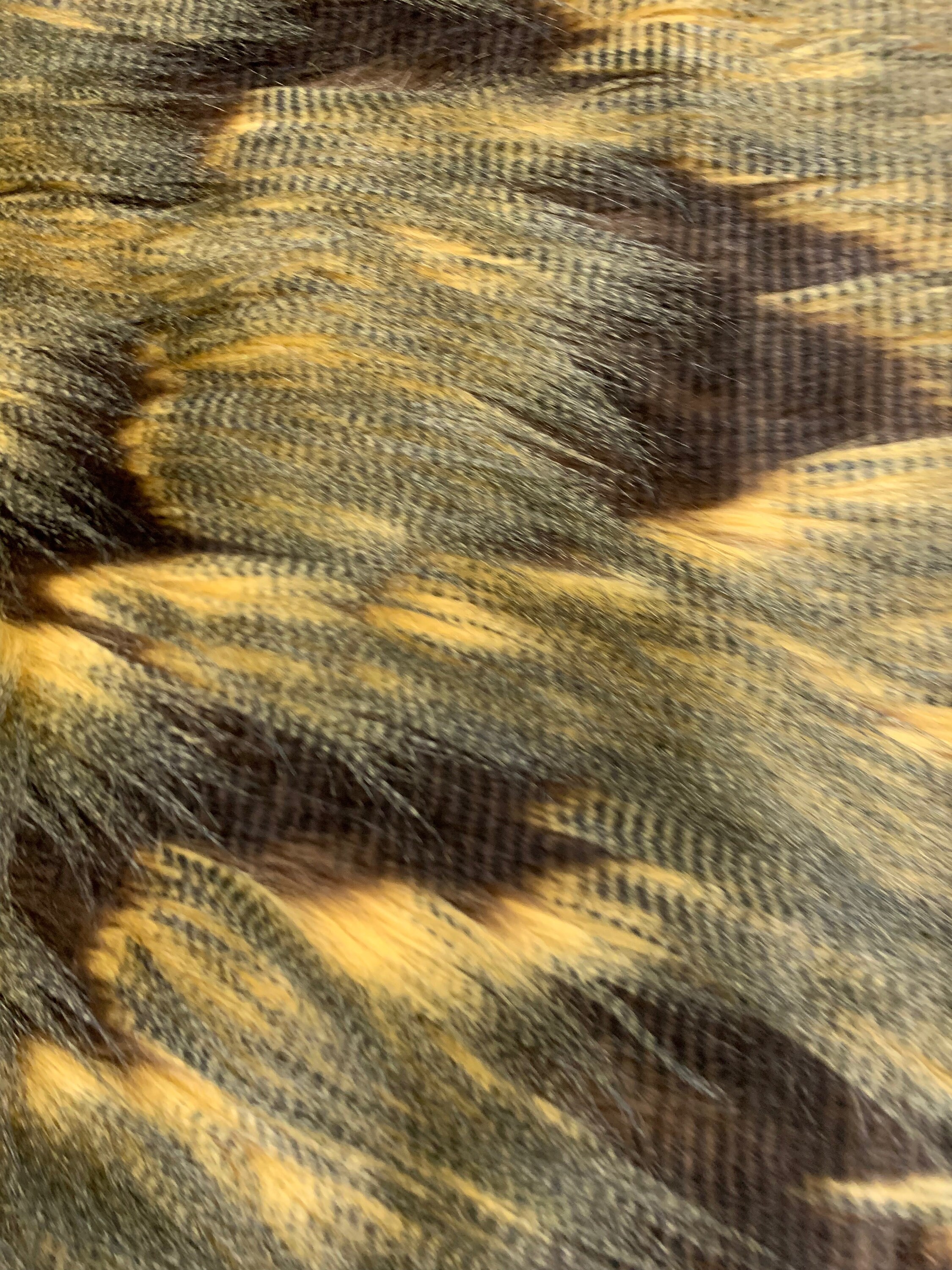 Ellie Dark CAMEL/BROWN/BLACK Feather Shaggy Soft Faux Fur Fabric for ...