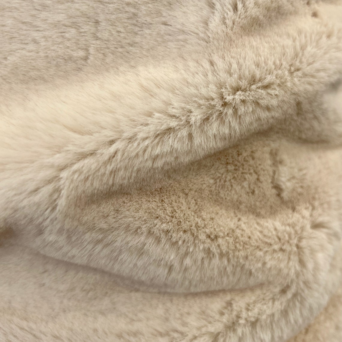 Czarina LIGHT BEIGE Ultra Soft Minky Rabbit Short Pile Faux Fur Fabric ...