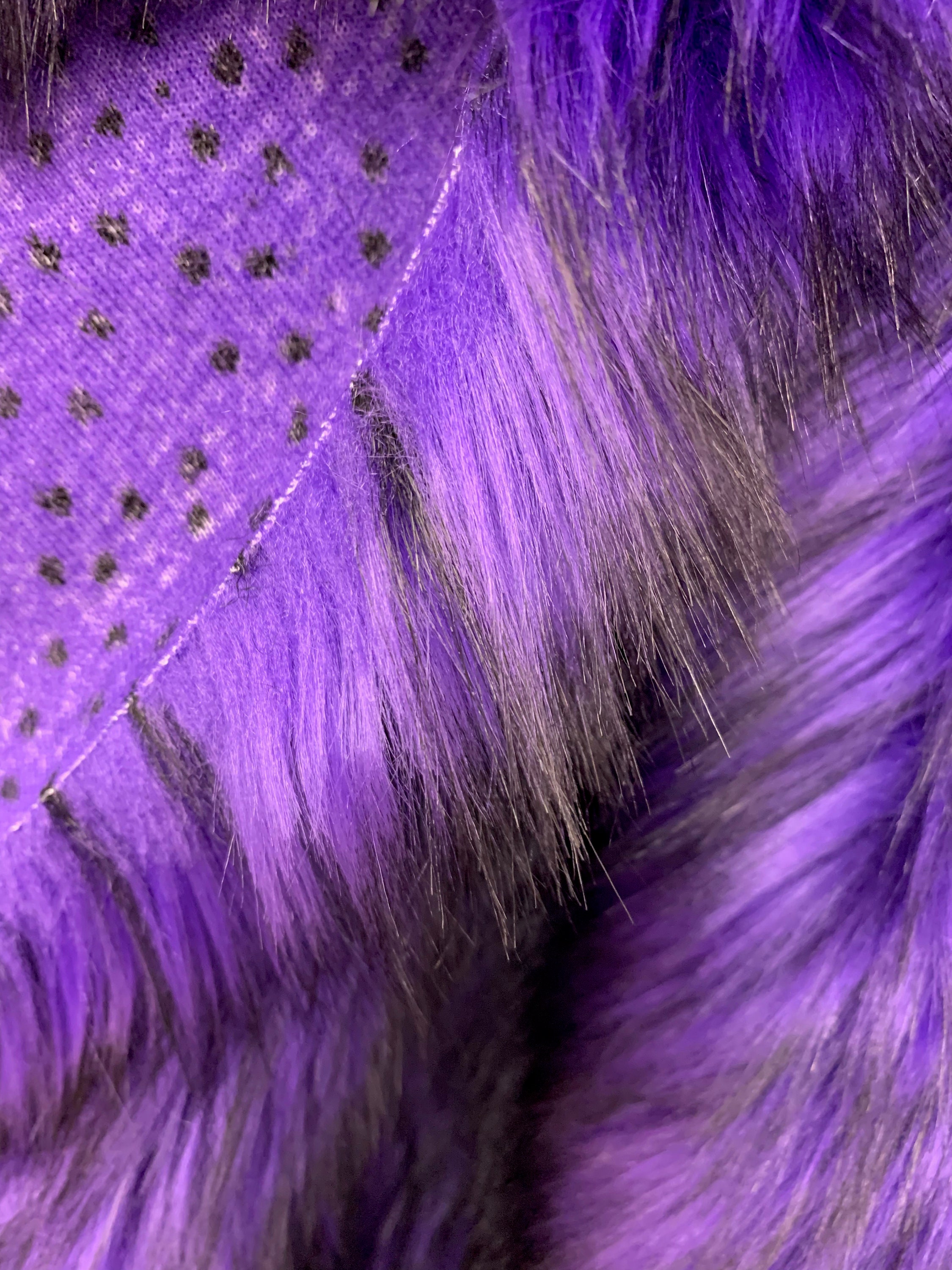 Fiona PURPLE BLACK Husky Soft Faux Fur Fabric for Home Decor, Costumes ...