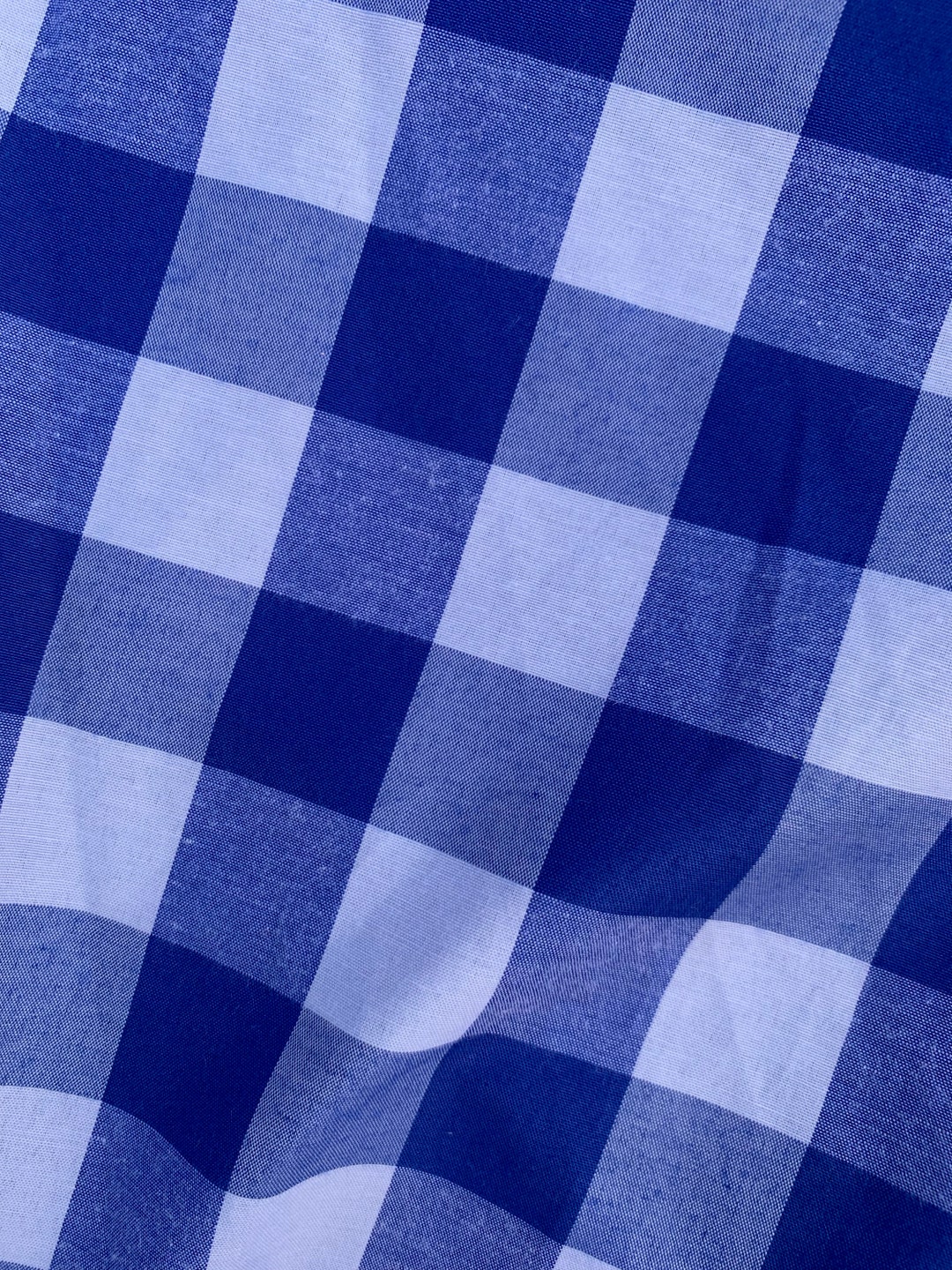 Chloe ROYAL BLUE Big Checkered Light Weight Poly Cotton Fabric by the ...