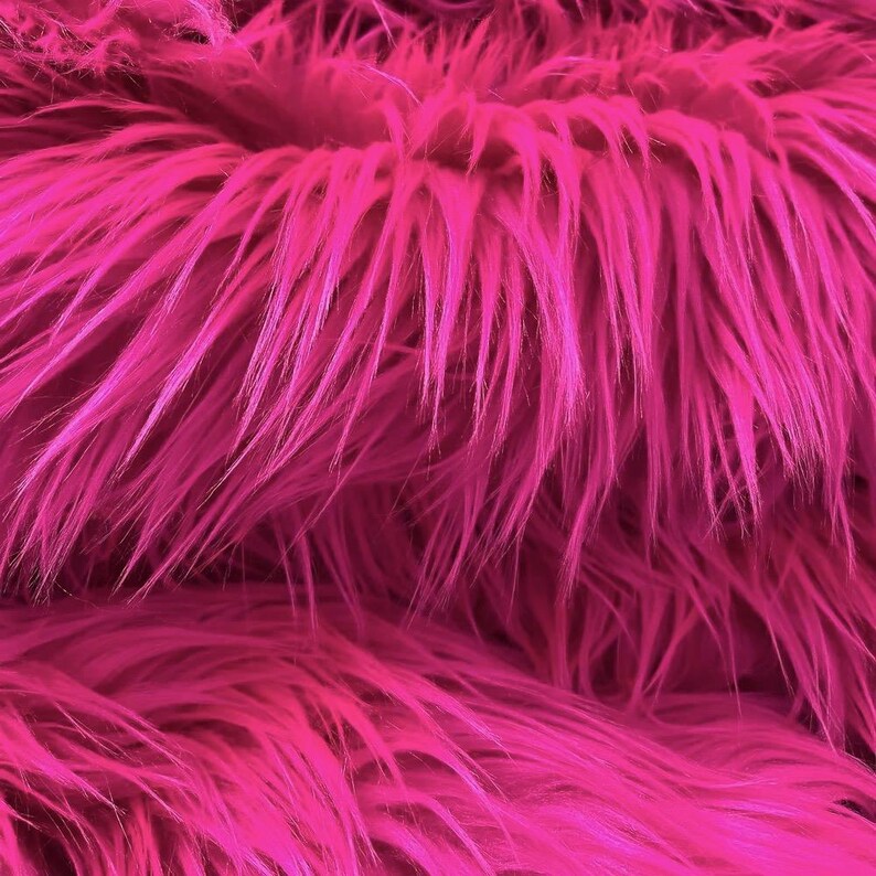 Anika HOT PINK Soft 3" Long Pile Faux Fur Fabric for Fursuit, Cosplay ...