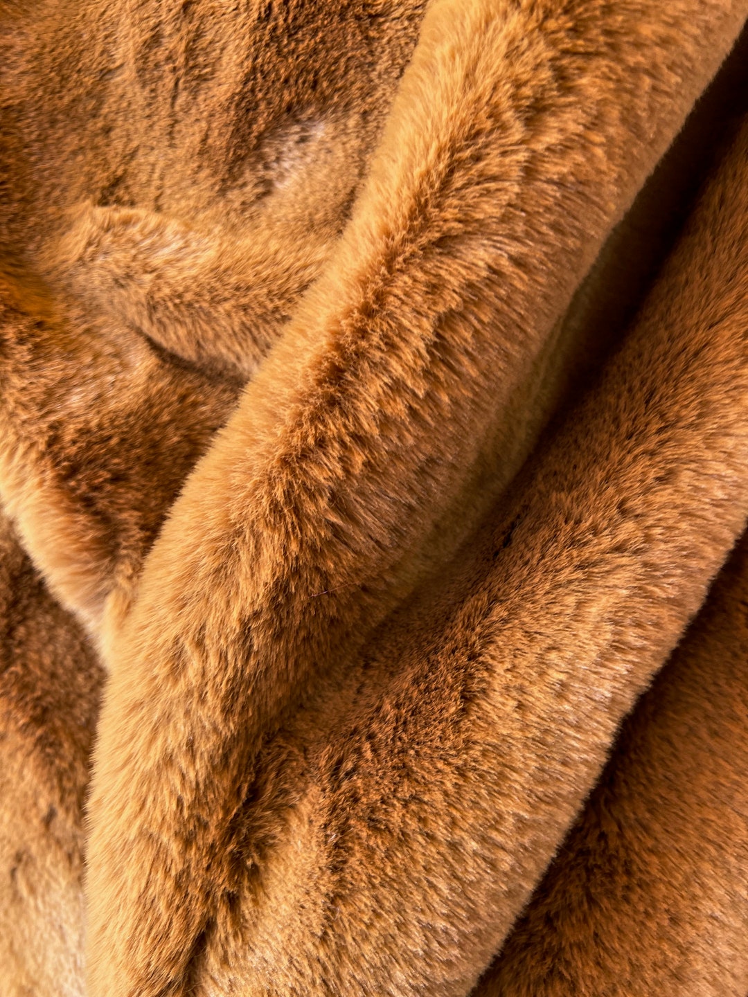 Ishya RUST Ultra Soft Minky Rabbit Short Pile Faux Fur Fabric for ...