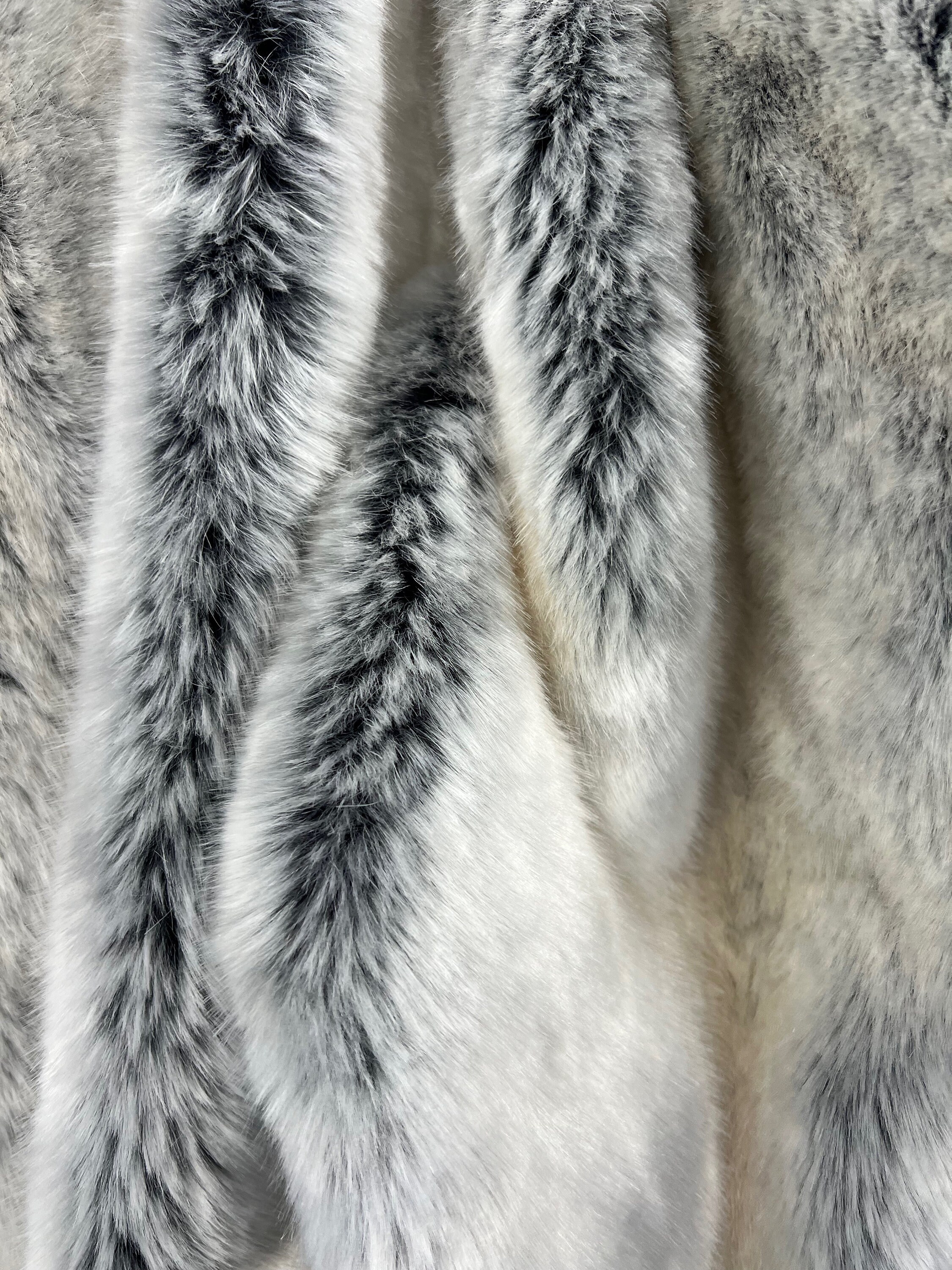 Euphoria Light BEIGE/WHITE/BLACK Ultra Soft Minky Rabbit Faux Fur ...