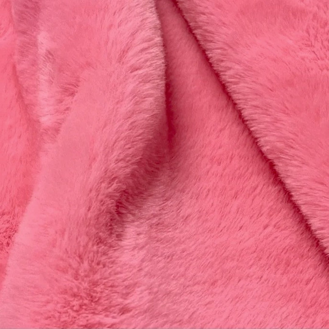Mischa STRAWBERRY PINK Ultra Soft Minky Rabbit Bunny 0.5" Pile Faux Fur ...