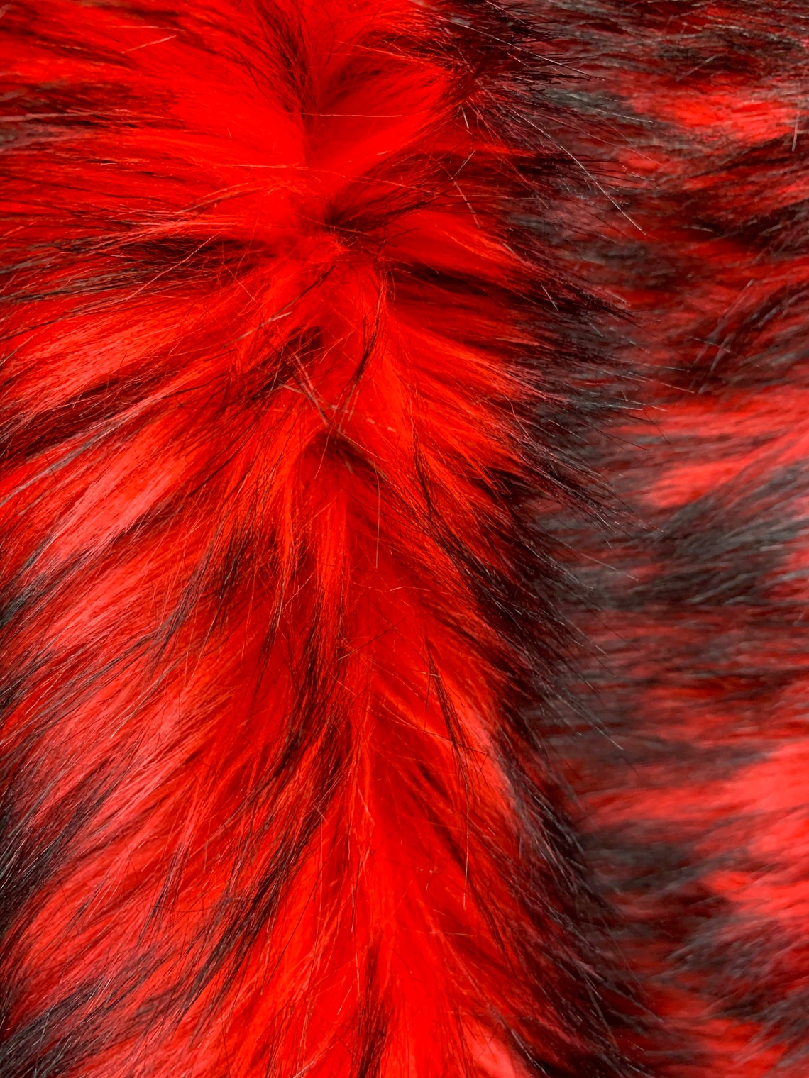 Fiona RED BLACK Husky Soft Faux Fur Fabric for Home Decor, Costumes ...