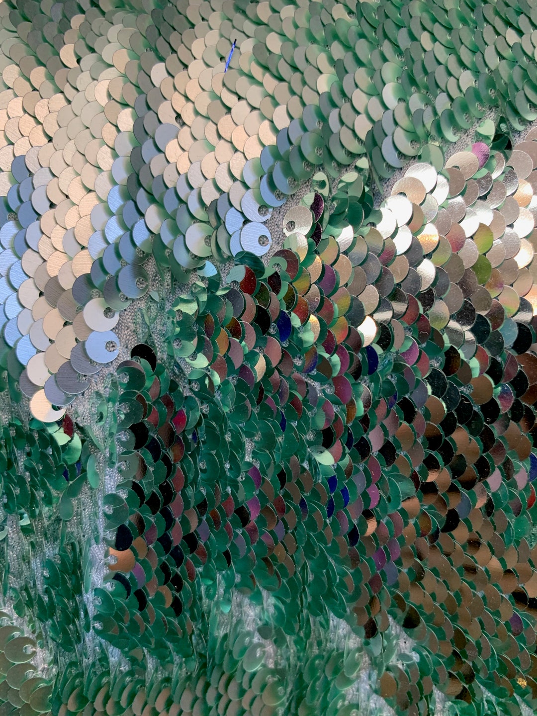 Storm MINT GREEN SILVER Mermaid Two Tone Flip up Reversible Sequins ...