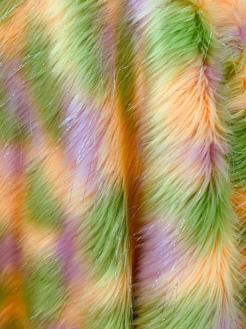 Charlie PATCHES GLITTER 3 Shaggy Soft Faux Fur Fabric for Home | Etsy