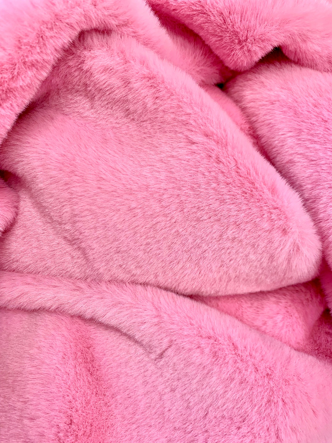 Czarina PINK Ultra Soft Minky Rabbit Short Pile Faux Fur Fabric for ...