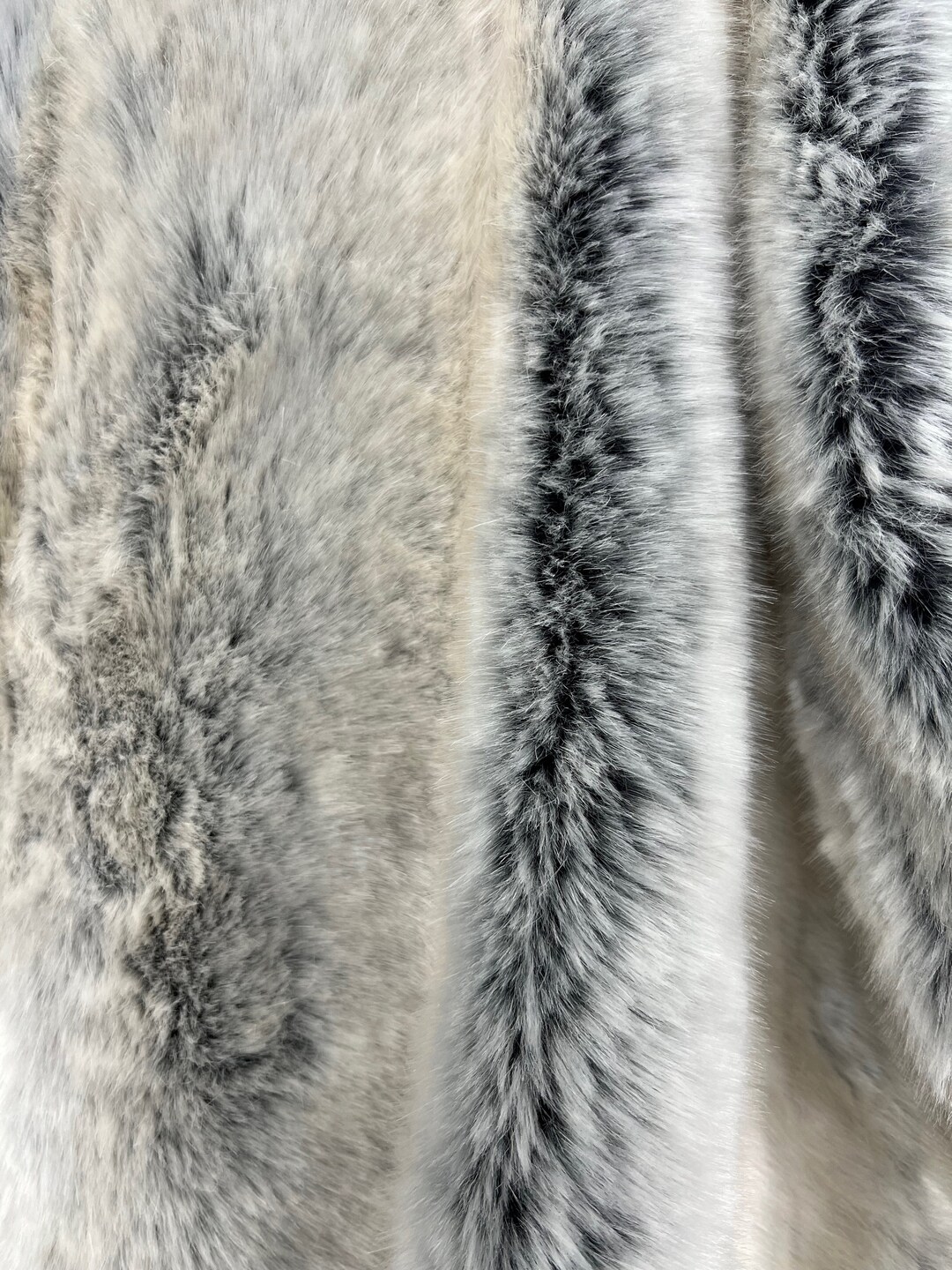Euphoria Light BEIGE/WHITE/BLACK Ultra Soft Minky Rabbit Faux Fur ...