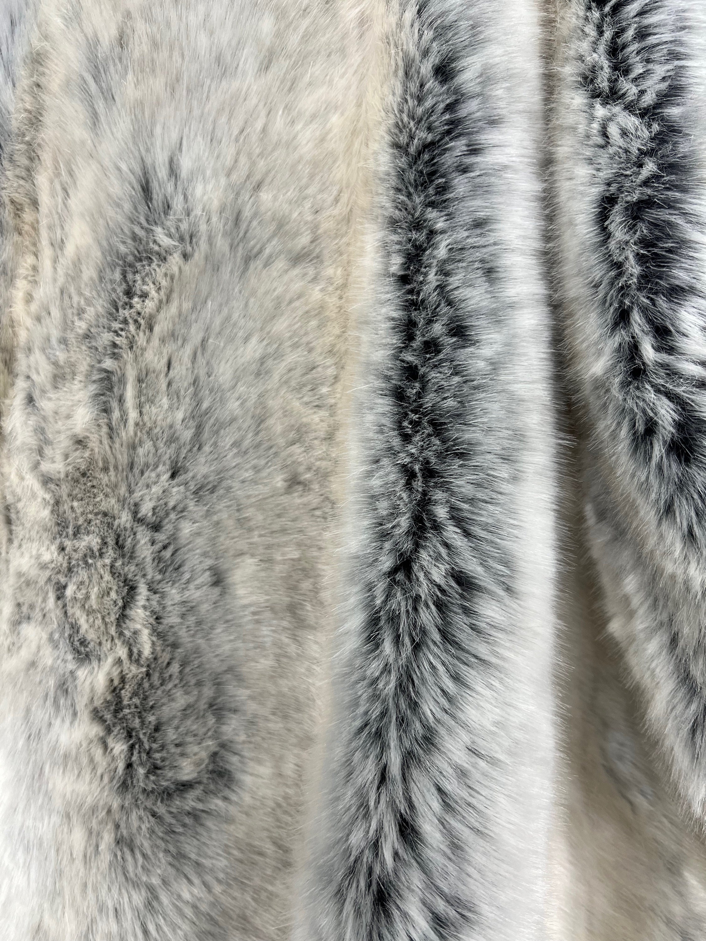 Euphoria Light BEIGE/WHITE/BLACK Ultra Soft Minky Rabbit Faux Fur ...