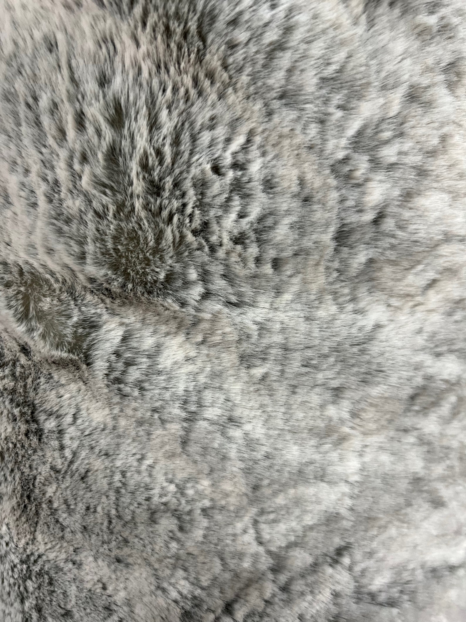 Lumi GREY/WHITE Ultra Soft Minky Rabbit Faux Fur Fabric for Fursuit ...