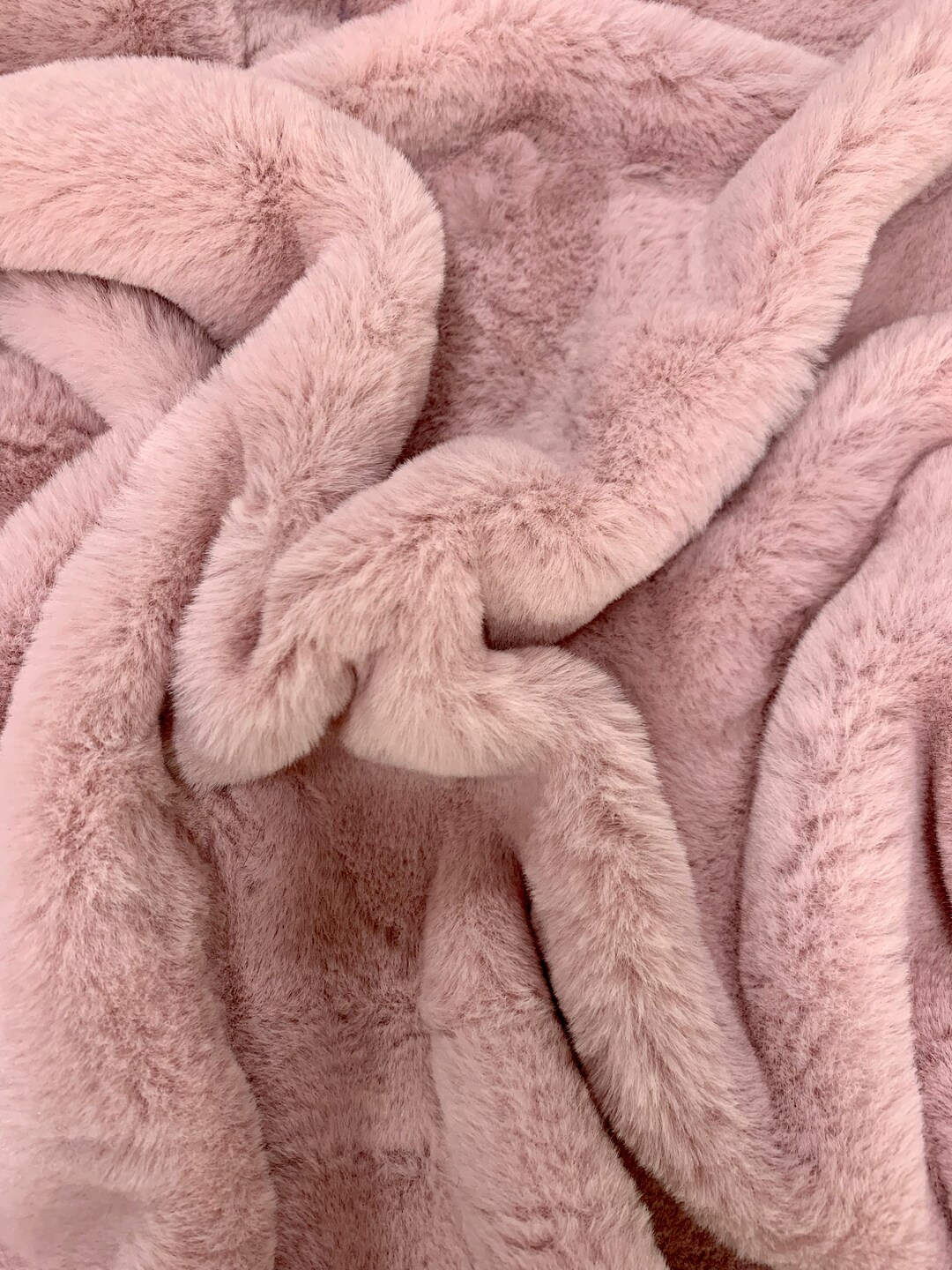 Czarina OLD ROSE Ultra Soft Minky Rabbit Short Pile Faux Fur Fabric for ...