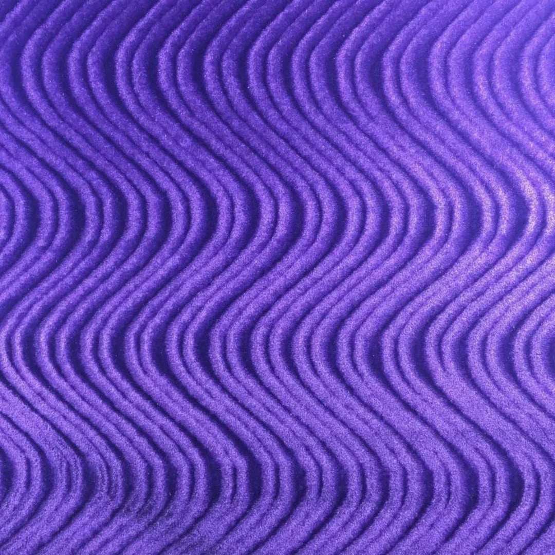 Maya PURPLE Wave Flocking Non-stretch Velvet Fabric by the Yard for ...