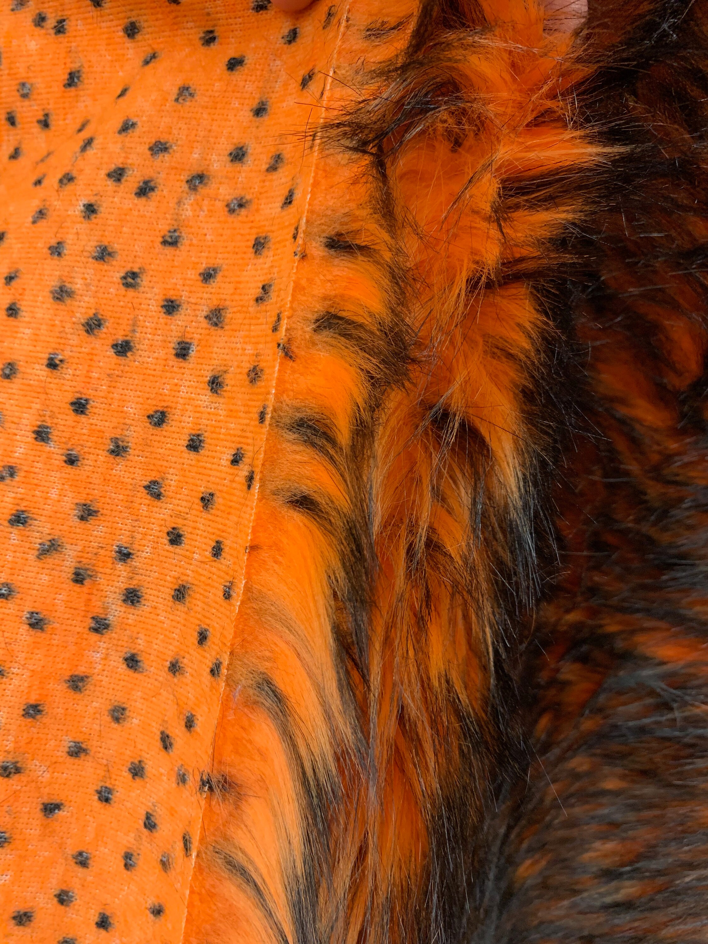 Fiona ORANGE BLACK Husky Soft Faux Fur Fabric for Home Decor, Costumes ...