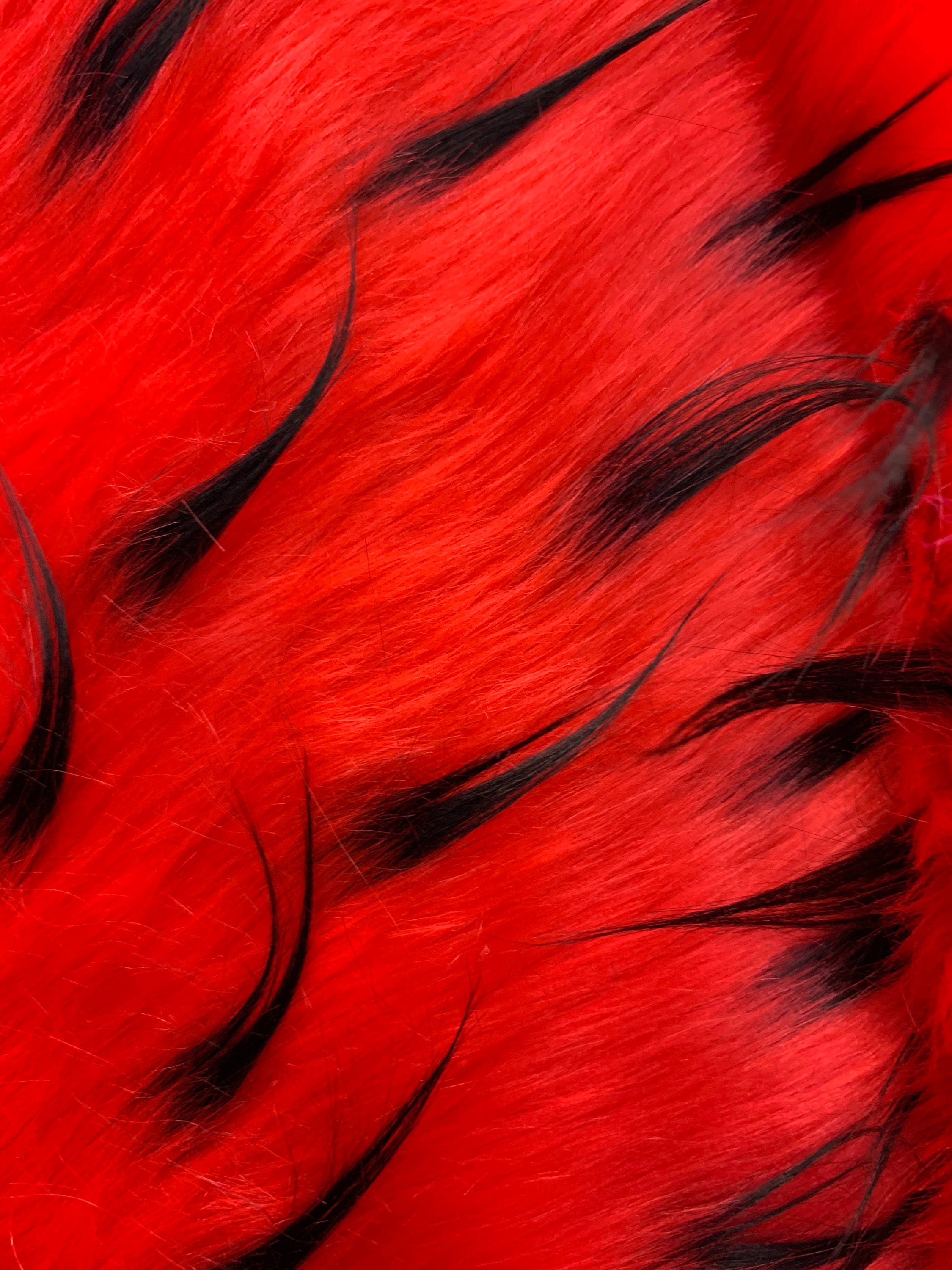 Polly RED BLACK Spike Shaggy Soft Faux Fur Fabric for Fursuit | Etsy