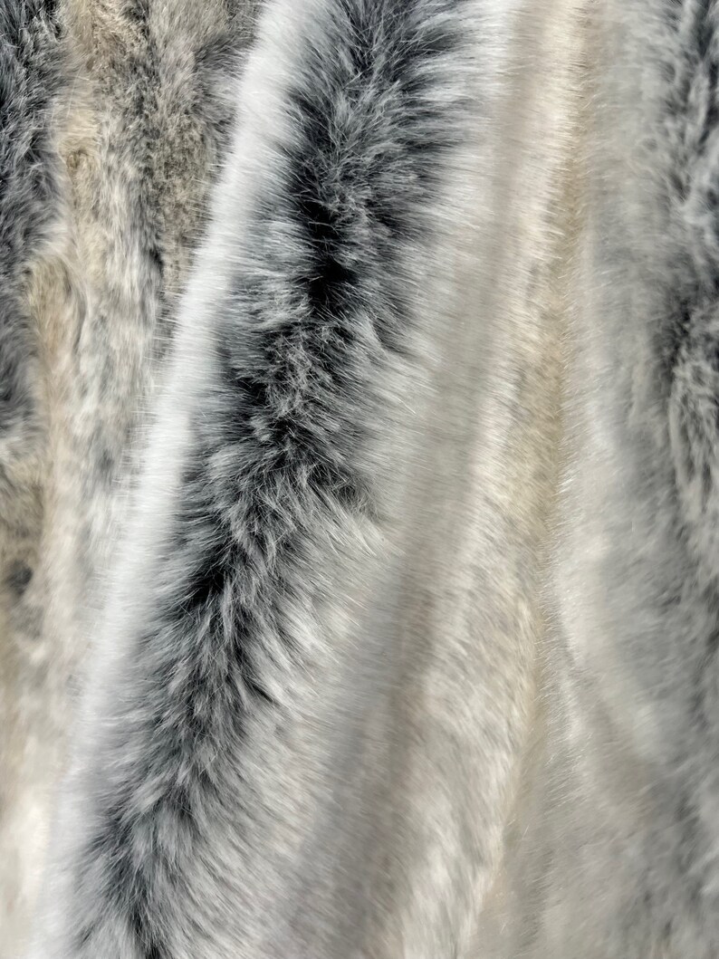 Euphoria Light BEIGE/WHITE/BLACK Ultra Soft Minky Rabbit Faux Fur ...