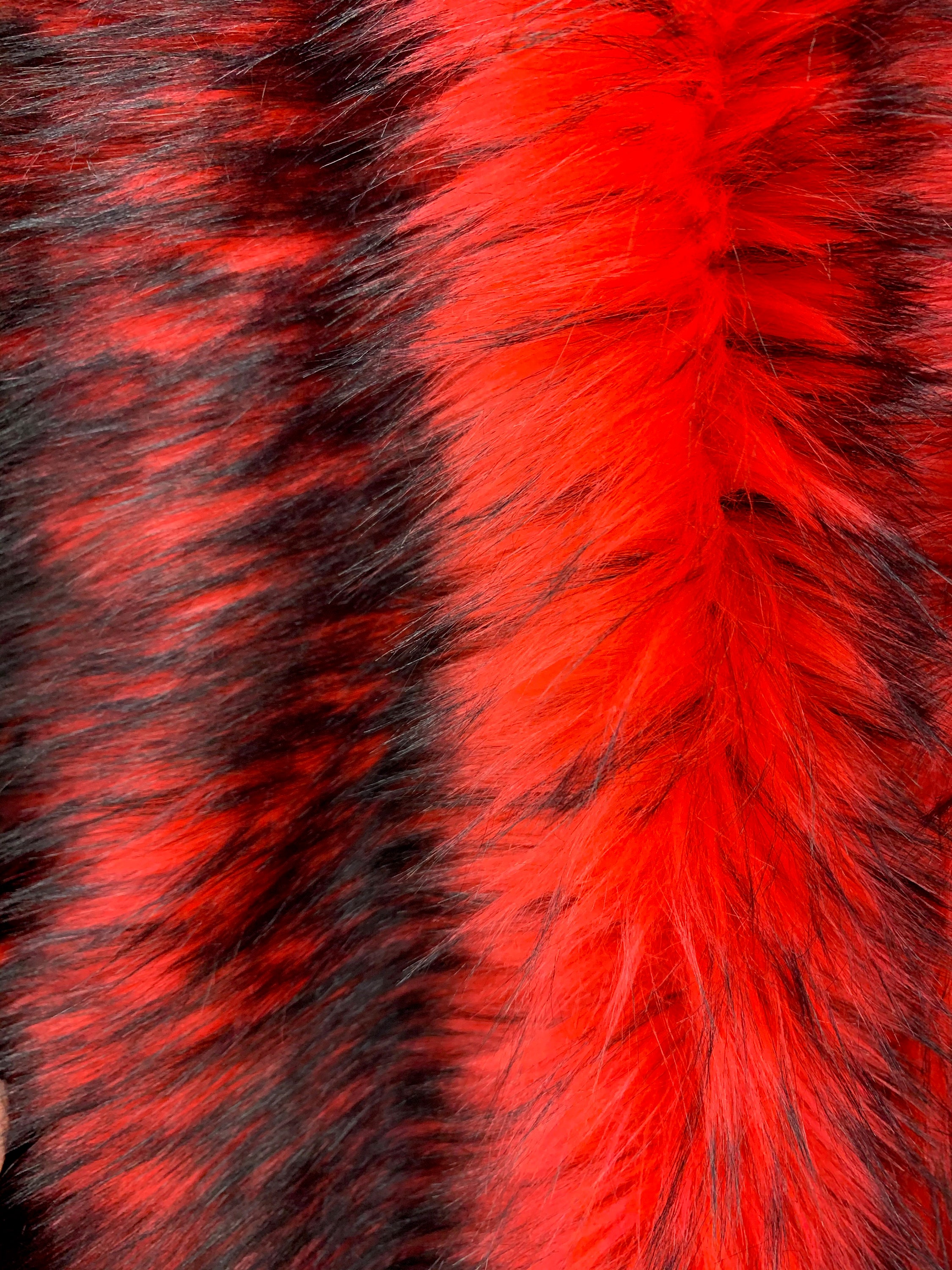 Fiona RED BLACK Husky Soft Faux Fur Fabric for Home Decor, Costumes ...