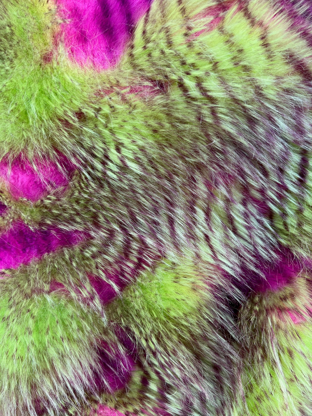 Ellie LIME HOT PINK Feather Shaggy Soft Faux Fur Fabric for Fursuit ...