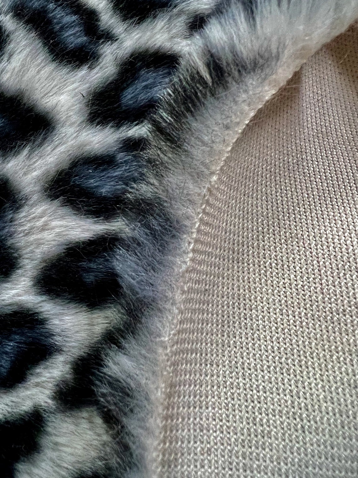 Lola BLACK GREY SILVER Leopard Print Ultra Soft Minky Rabbit - Etsy