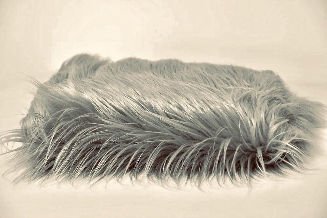 Anika GREY Soft 3" Long Pile Faux Fur Fabric for Fursuit, Cosplay ...