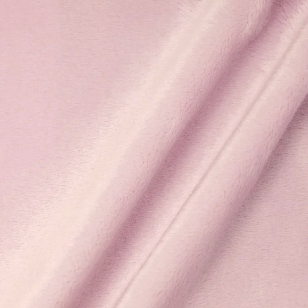 Lara BABY PINK Solid Smooth Minky Fabric for Quilting, Blankets, Baby ...