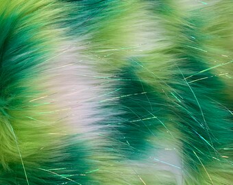 Charlie PATCHES GLITTER 3 Shaggy Soft Faux Fur Fabric for Home | Etsy