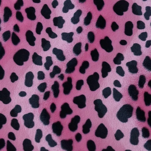 Naomi RED BLACK Leopard Print Soft Velboa Faux Fur Fabric for - Etsy