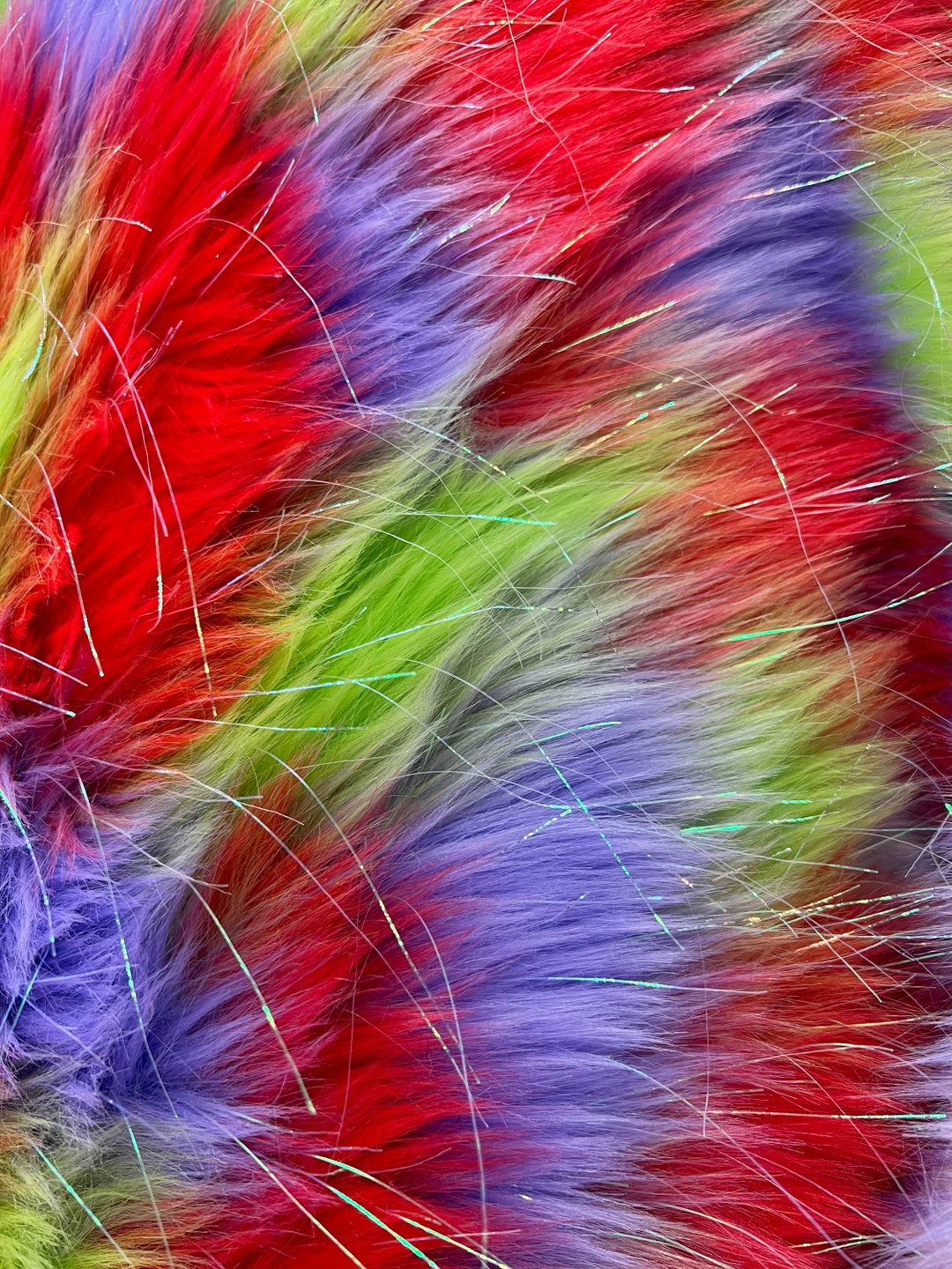 Charlie PATCHES GLITTER 5 Shaggy Soft Faux Fur Fabric for Home Decor ...