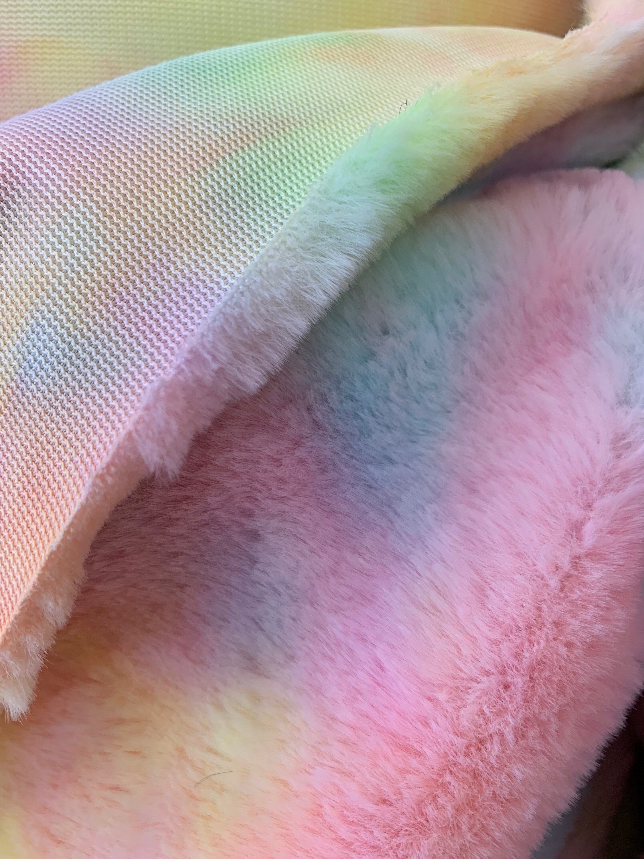 Czarina TIE DYE Ultra Soft Minky Rabbit Short Pile Faux Fur Fabric for ...