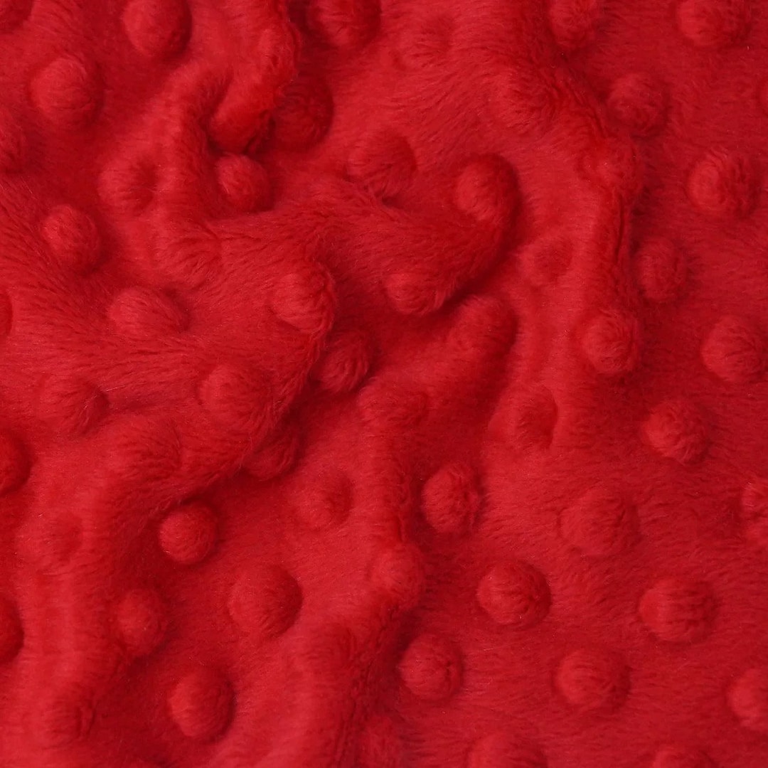 Alison DEEP RED Embossed Dimple Dots Soft Velvety Minky Fabric for ...