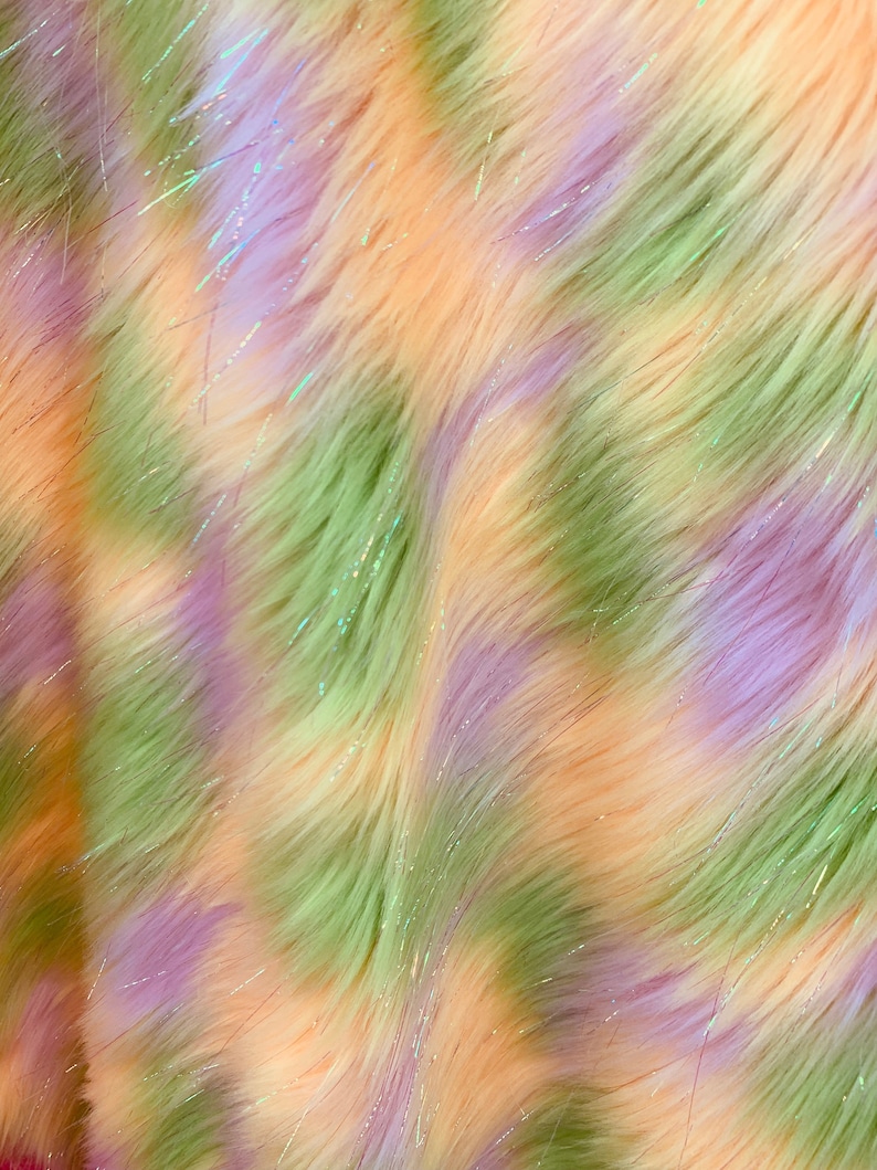 Charlie PATCHES GLITTER 3 Shaggy Soft Faux Fur Fabric for Home | Etsy