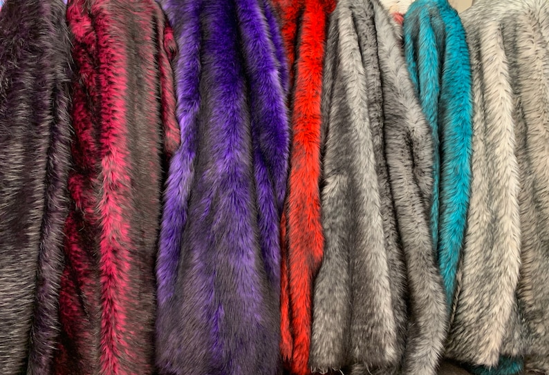 Fiona RED BLACK Husky Soft Faux Fur Fabric for Home Decor - Etsy