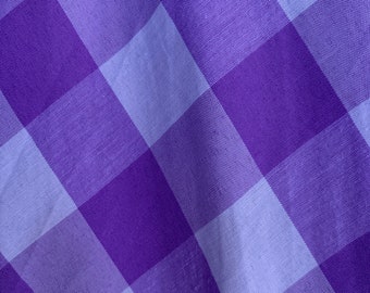 Carly PURPLE Mini Checkered Gingham Poly Cotton Fabric by the Yard ...